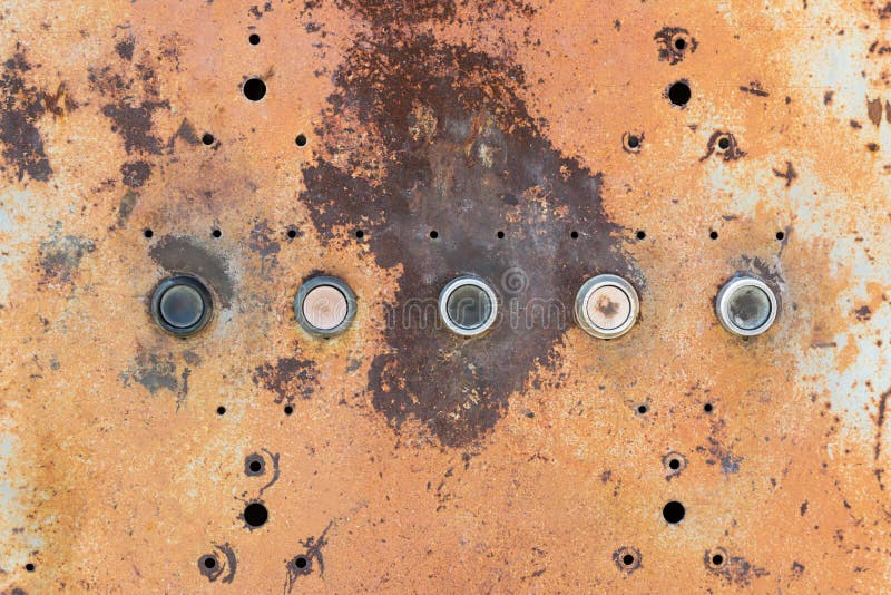 Broken Rusty Control Panel, Switchboard, with Free Copy Space. Grunge ...