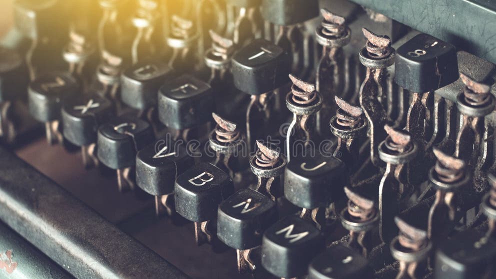 Broken Rusty Old Metal Typewriter Keys, Outdated Technology Stock Photo ...