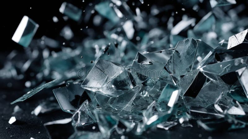 Broken Safety Glass is Exploding and Flying through the Air Stock Photo ...