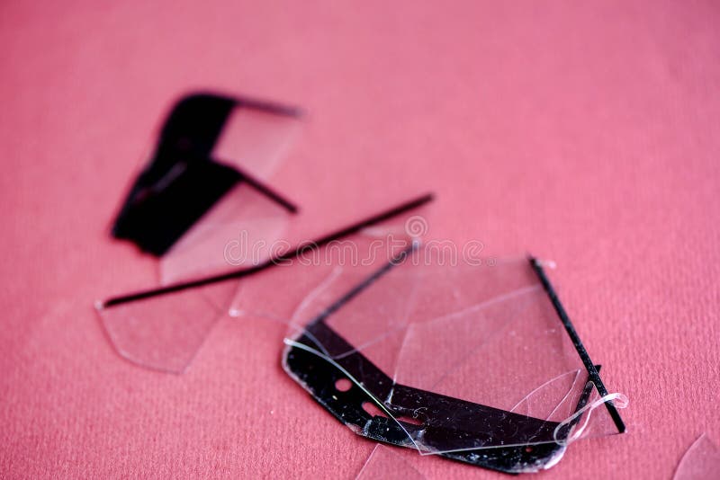 Broken Safety Glass for Smartphone on Colored Background Stock Image ...