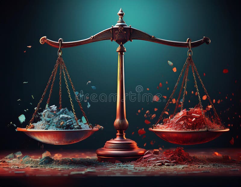 Broken Scale with Unequal Weights, Illustrating Disparity and ...