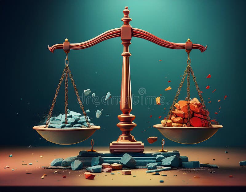 Broken Scale with Unequal Weights, Illustrating Disparity and ...