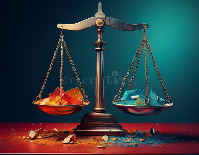 Broken Scale with Unequal Weights, Illustrating Disparity and ...