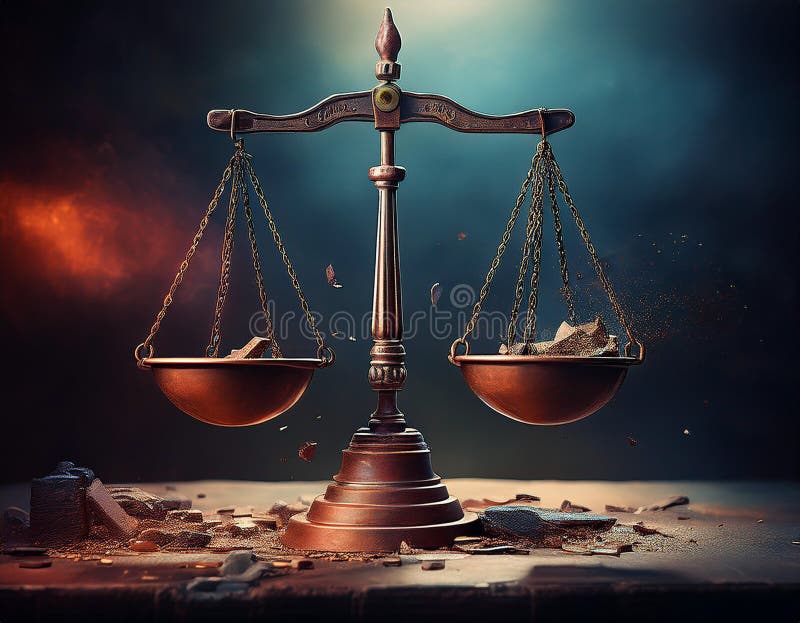 Broken Scale with Unequal Weights, Illustrating Disparity and ...