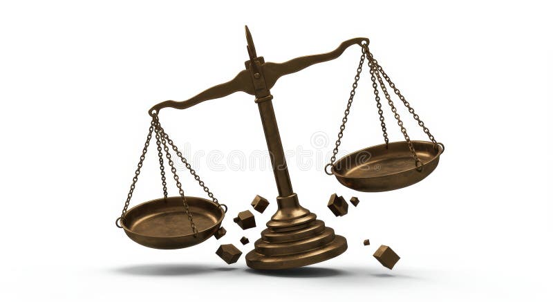 Broken Scales of Justice stock illustration. Illustration of imbalance ...