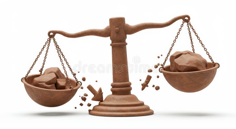 Broken Scales of Justice stock illustration. Illustration of broken ...
