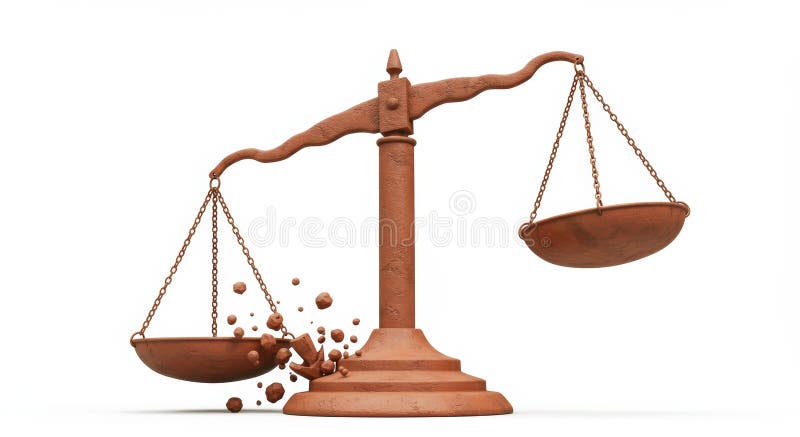 Broken Scales of Justice stock illustration. Illustration of rendering ...