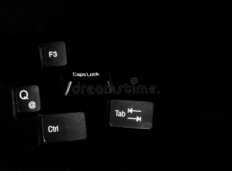 Broken and Scattered Computer Keyboard Keys. Stock Photo - Image of ...