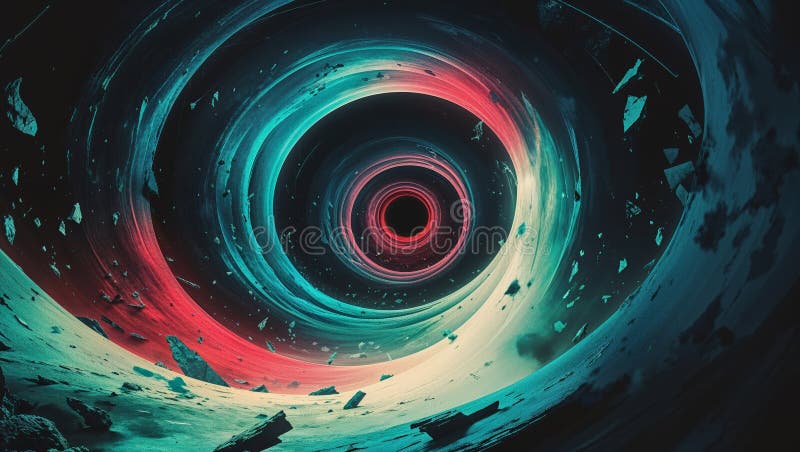 A Broken Scene Inside a Black Hole, Where Time Bends into a Spiral of ...