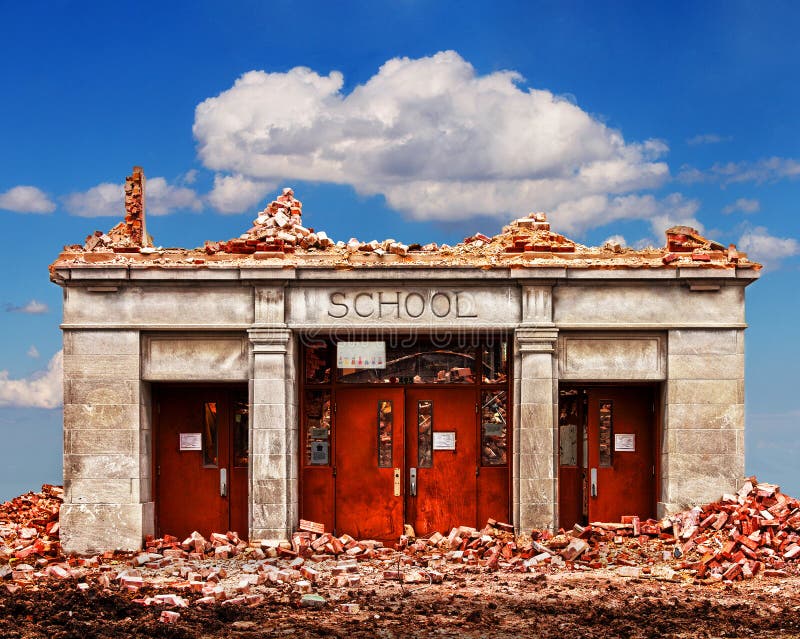 Broken school stock image. Image of school, brick, funds - 74617993