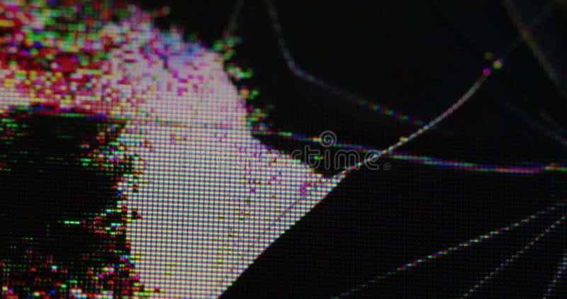 Broken Screen Cracked Glitch Messy Black Rainbow Stock Footage - Video ...