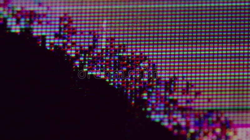 Broken Screen Monitor Overlay Distorted Digital Stock Video - Video of ...
