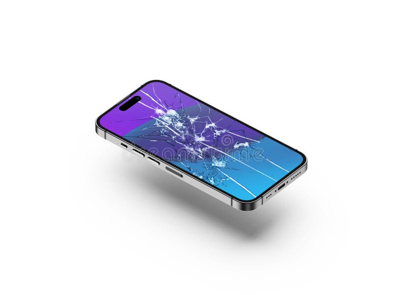 Broken Screen Mobile Phone - 3D Rendered Cracked Screen Phone ...