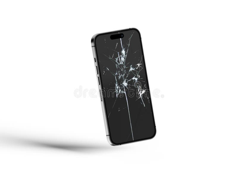 Broken Screen Mobile Phone - 3D Rendered Cracked Screen Phone ...
