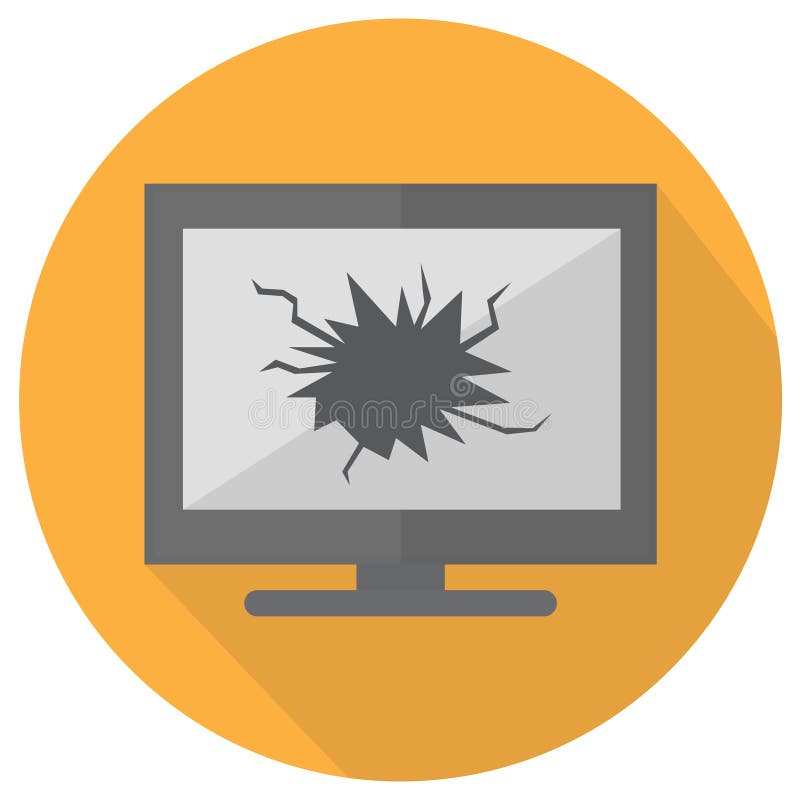 Broken Screen Monitor Icon. Computer Icon with a Broken Screen Stock ...