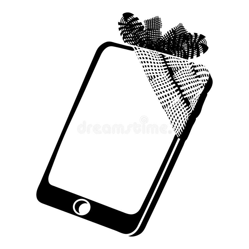 Broken Screen of Computer Icon, Flat Style Stock Vector - Illustration ...