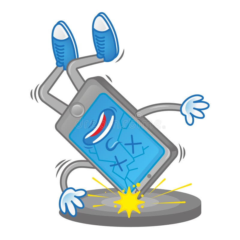 Broken Screen in Smartphone Stock Vector - Illustration of character ...