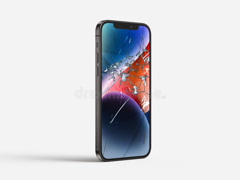 Broken Screen - Smashed Screen Mobile Phone Isolated on White ...