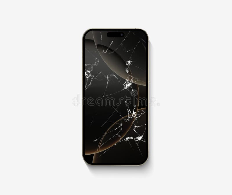 Broken Screen - Smashed Screen Mobile Phone Isolated on White ...