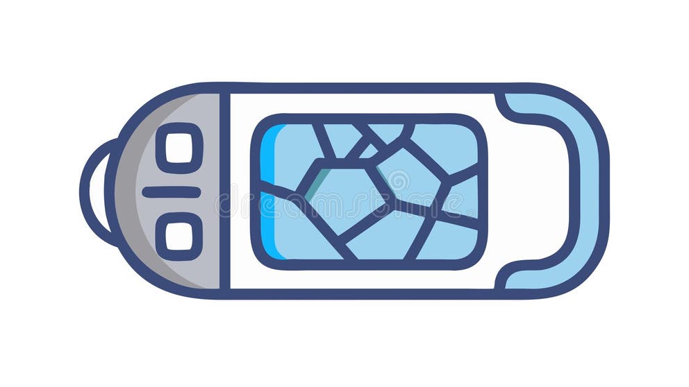 Broken Screen Technology Failure or Damage Vector Icon, Vector Design ...