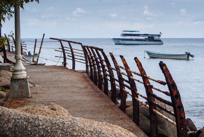 Broken Seawall stock image. Image of railing, tours, unsave - 78837191