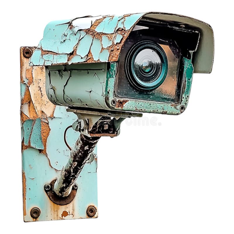 Broken Security Camera Against Transparent Background for Surveillance ...