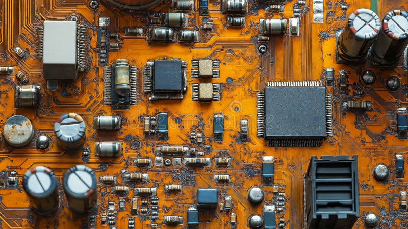 Broken Semi Conductor Circuit Board. Old Electronic Circuit Board Part ...