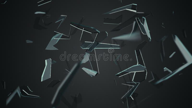 Broken Shards of Glass Flying Motion Background Stock Video - Video of ...
