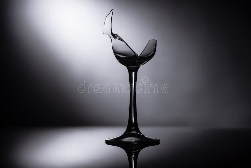 Broken Sharp Transparent Glass Stock Image - Image of dark, broken ...