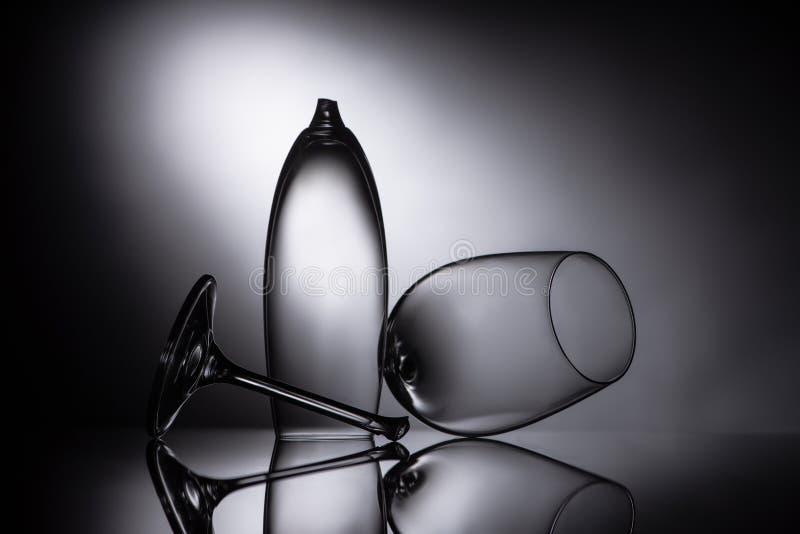 Broken Sharp Transparent Glasses Isolated on Black Stock Image - Image ...