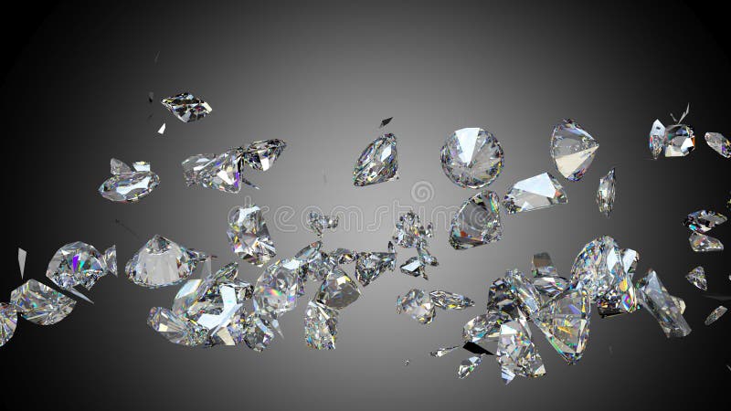 Broken and Shattered Diamonds or Gemstones Stock Illustration ...