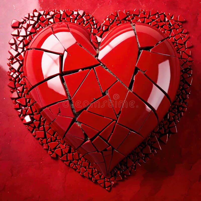 Broken and Shattered Heart, Heartboken with Lost Love Stock ...