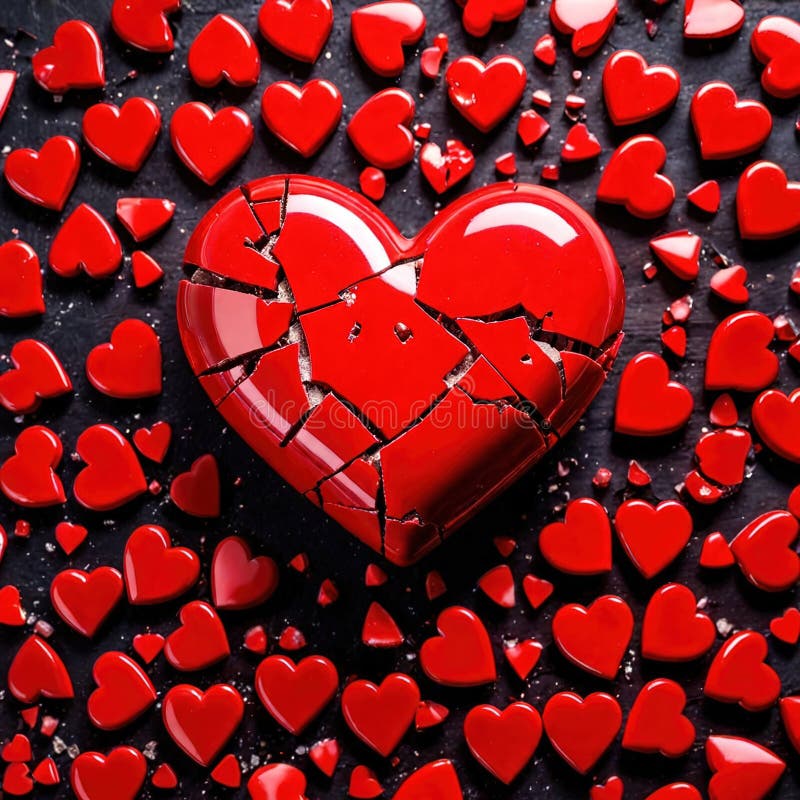 Broken and Shattered Heart, Heartboken with Lost Love Stock ...