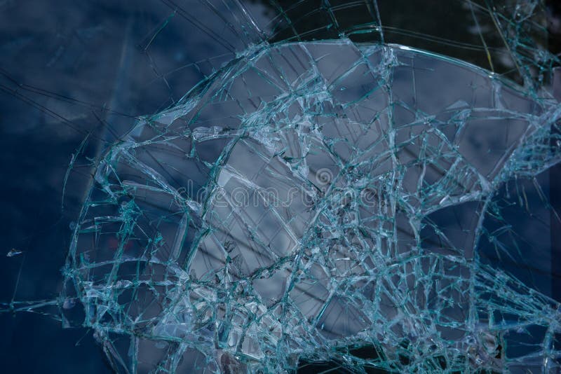 Broken Shattered Windshield on Car Stock Image - Image of insurance ...