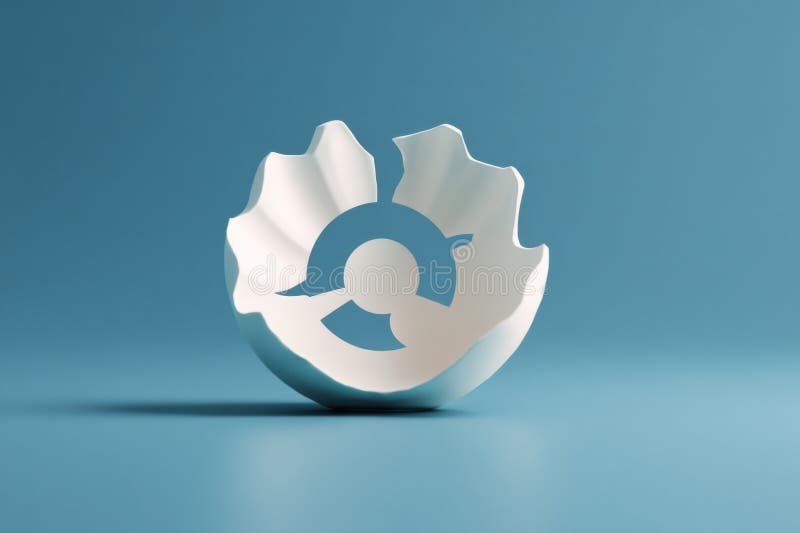 Broken Shell Icon Featuring Soft Shadow and Central Logo Space Suitable ...