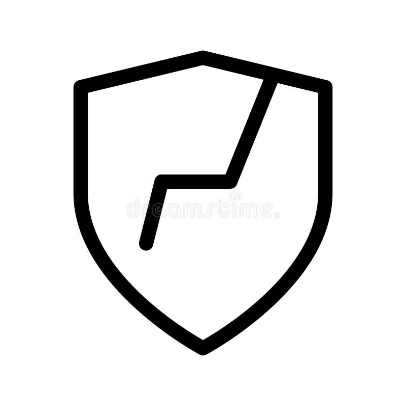 Broken Shield Icon Vector Symbol Design Illustration Stock Vector ...