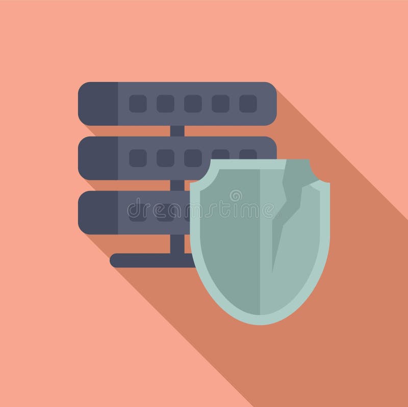Broken Shield Protecting Server Rack from Attack Stock Illustration ...
