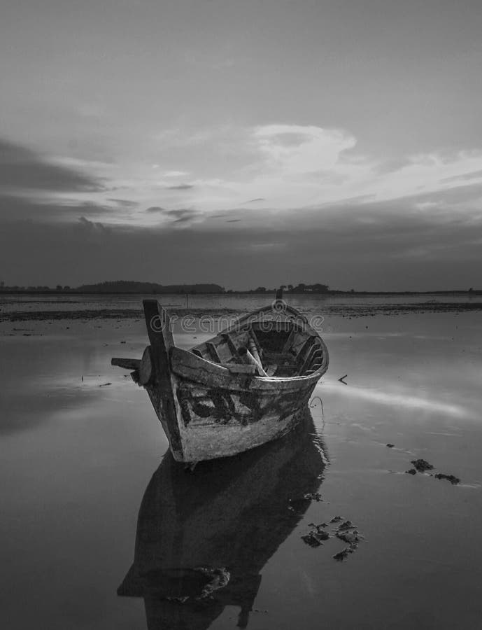 Broken Ship at Ghost Beach Black and White Stock Image - Image of ship ...