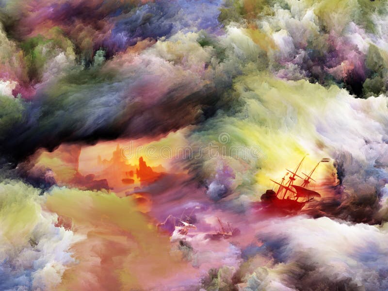 Broken Ships of Dream stock illustration. Illustration of strange ...