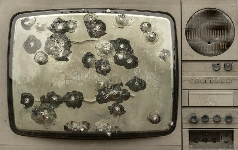 Broken Shot Bullets CRT Computer Monitor Isolated Stock Photo - Image ...