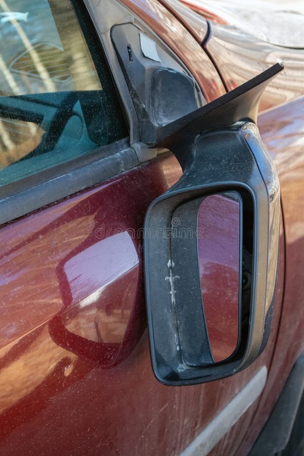Broken Side Mirror of the Car. an Accident on the Road. Stock Photo ...