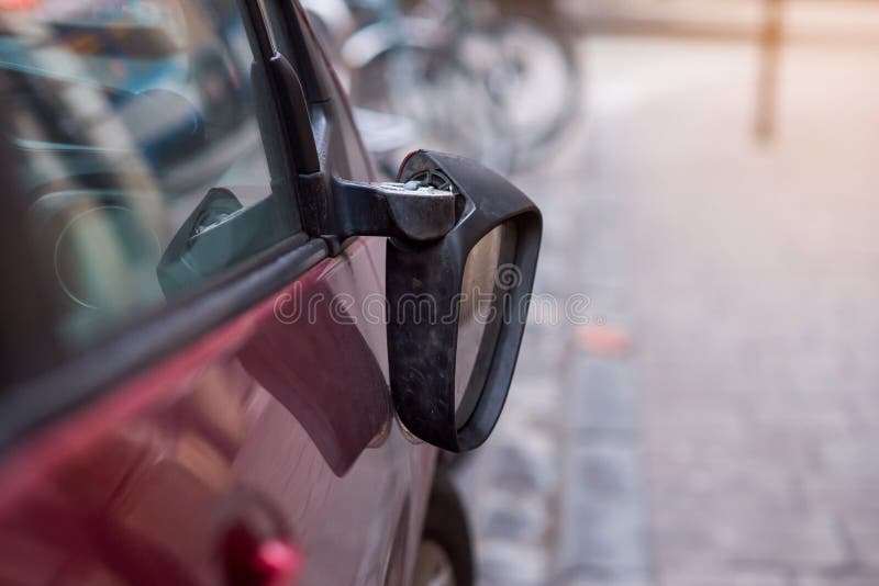 Broken Side View Mirror of the Car. Stock Image - Image of auto ...