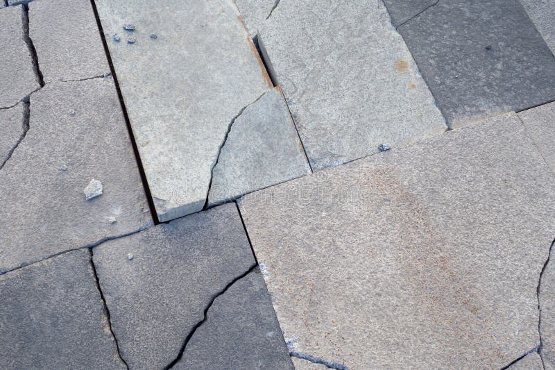 Broken Sidewalk Tile or Rectangular Pavement Stone for Illustrating ...