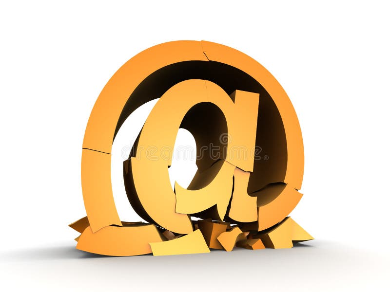 Broken at sign stock illustration. Illustration of graphic - 7096029