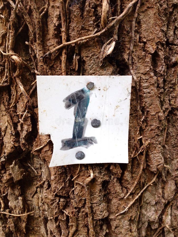 A Broken Sign Displaying Number One Stock Photo - Image of marker ...