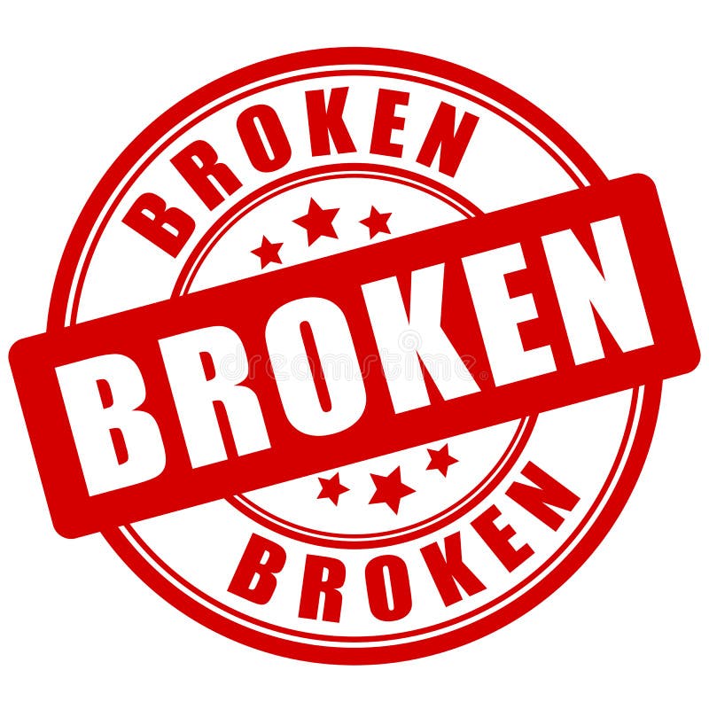 Broken Sign on White Background Stock Vector - Illustration of graphics ...