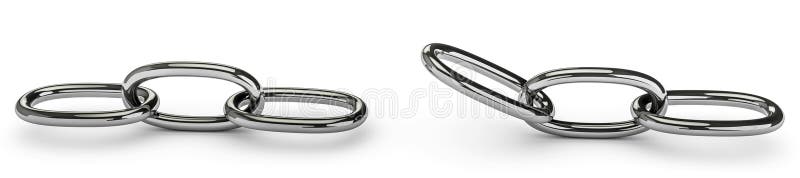 Broken Silver Chain. Disconnect Symbol. Isolated on White Stock ...