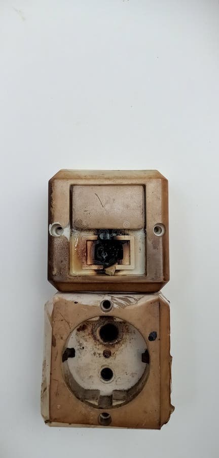 Broken Single Switch and Electrical Socket Stock Photo - Image of ...