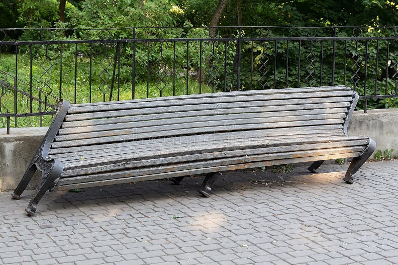 Broken Skewed Bench in a City Stock Image - Image of clipping, forest ...