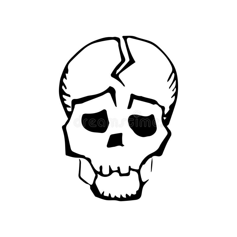 Sad Skull Sketch stock vector. Illustration of black - 95604007